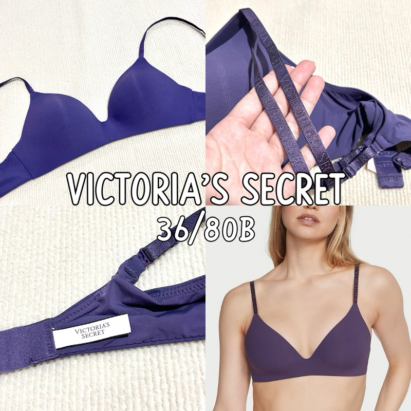 (สภาพใหม่) victoria's secret | 36/80B เสื้อชั้นในสายสปอร์ต สายปั๊มแบรนด์ รุ่นผ้าร่องนิ่ม ไร้โครง ...