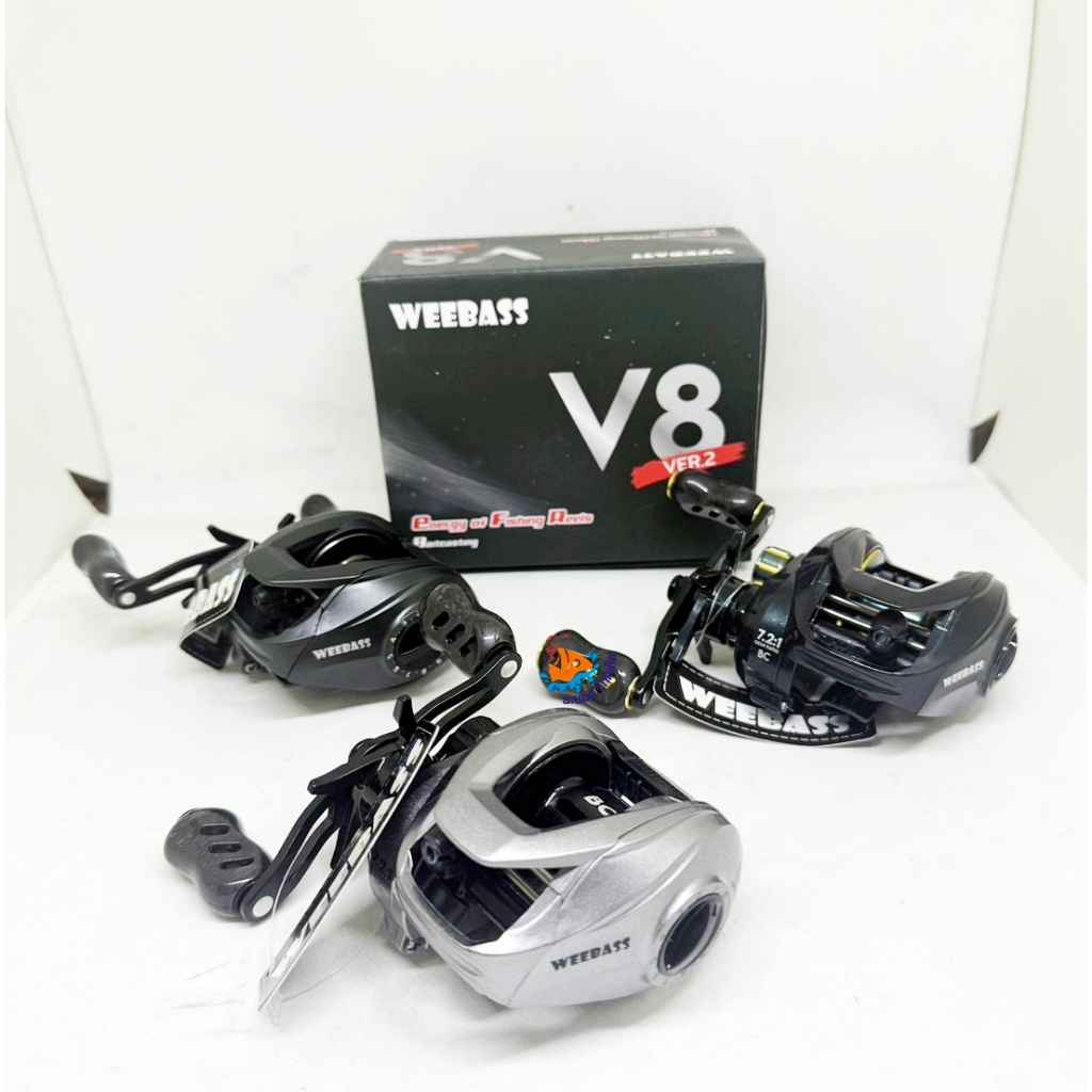 ใหม่ล่าสุด!! รอกหยดน้ำ WEEBASS V8 Ver.2 ( วีเบสวี 8) รอบ 7.2:1 มีซ้ายและขวา | Shopee Thailand