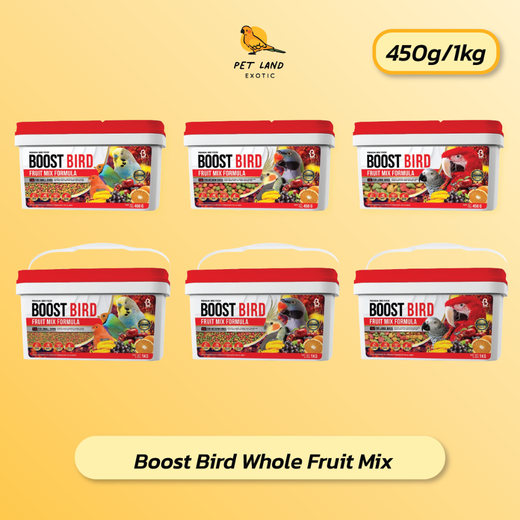 Boost Bird Fruit Mix Formula อาหารนกแก้วสูตรผลไม้รวม เพื่อนกแก้วและนก ...