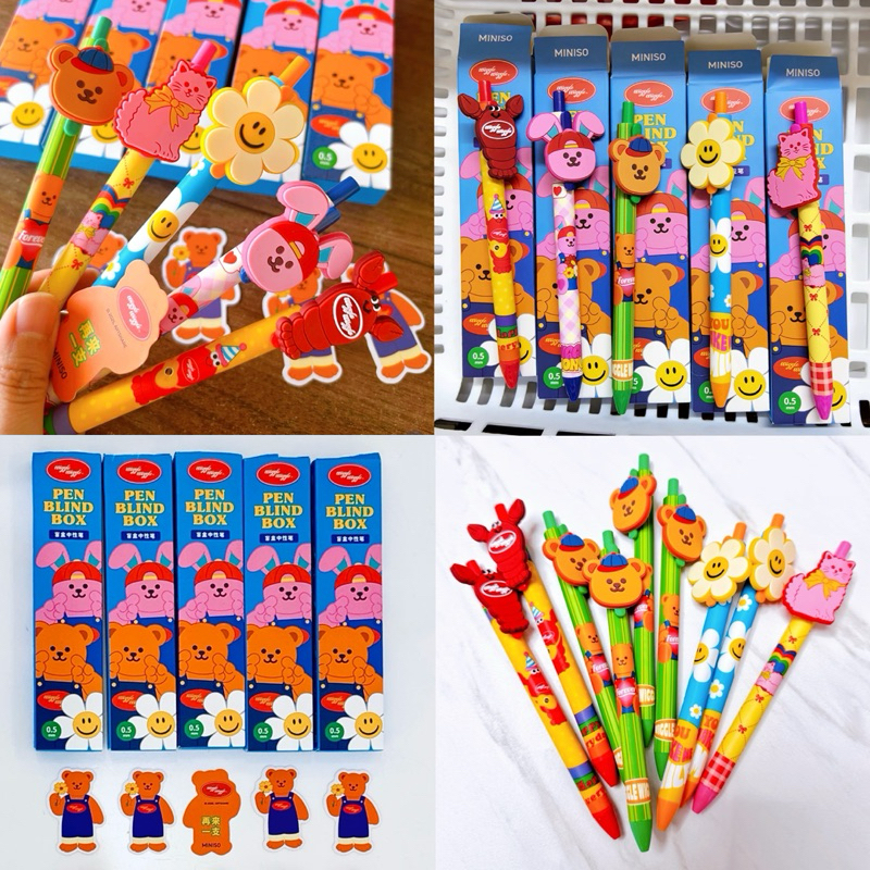 พร้อมส่ง🌈 ปากกาสุ่ม Wiggle Wiggle x Miniso ปากกาน่ารัก Pen Blind Box ...