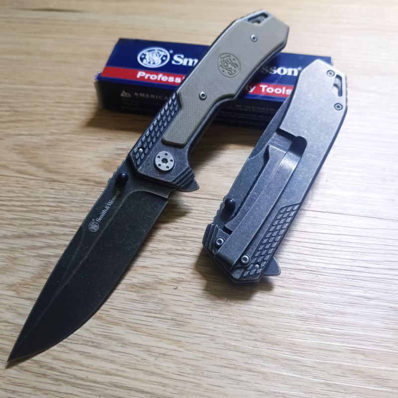 มีดพับ SMITH SW609 ติดคลิปเหน็บสีทรูโทน | Shopee Thailand