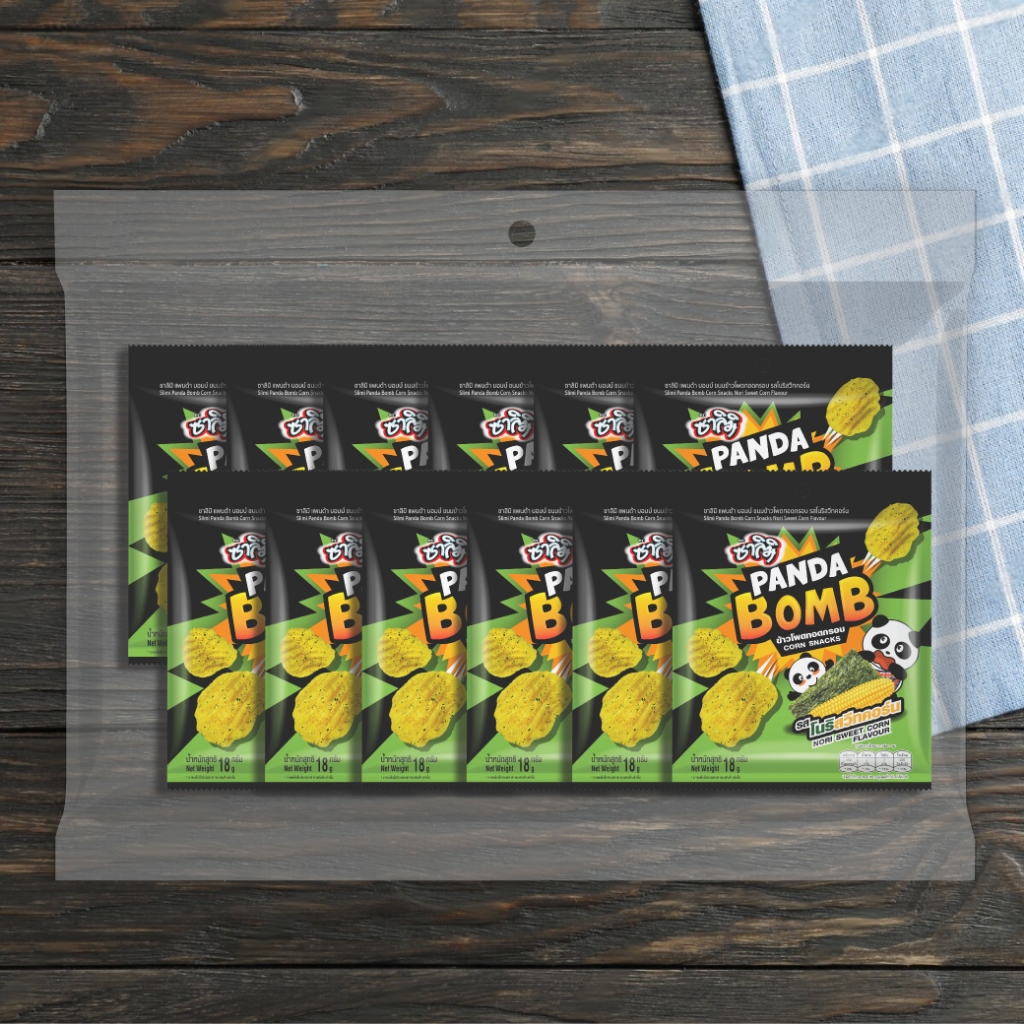 ซาลิมิ PANDA BOMB ขนมข้าวโพดทอดกรอบ รสโนริสวีทคอร์น (ขนาด 18 กรัม/แพค ...