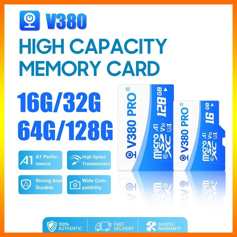 V380 PRO 100MB การ์ด Micro SD ความเร็วสูง 16GB 32GB 64GB 128GB TF Card ...