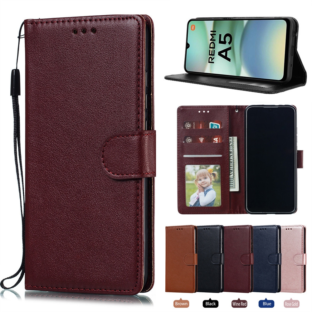 เคสฝาพับ แบบล็อคได้ แถมสาย สำหรับ XIAOMI Redmi A5 A3 9A 9C 9T 10C 10A 14C 13C 12C Note11 Note14 ...