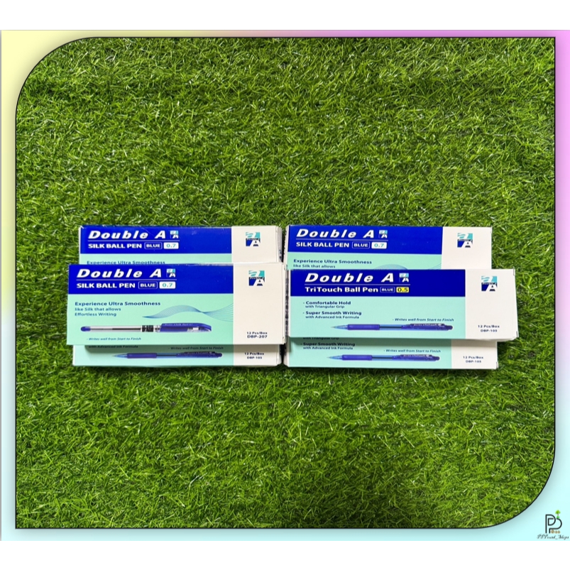 (พร้อมส่ง!) ปากกา(ลูกลื่นแบบกด) Double A TriTouch 0.5 มม. Double A Silk ...