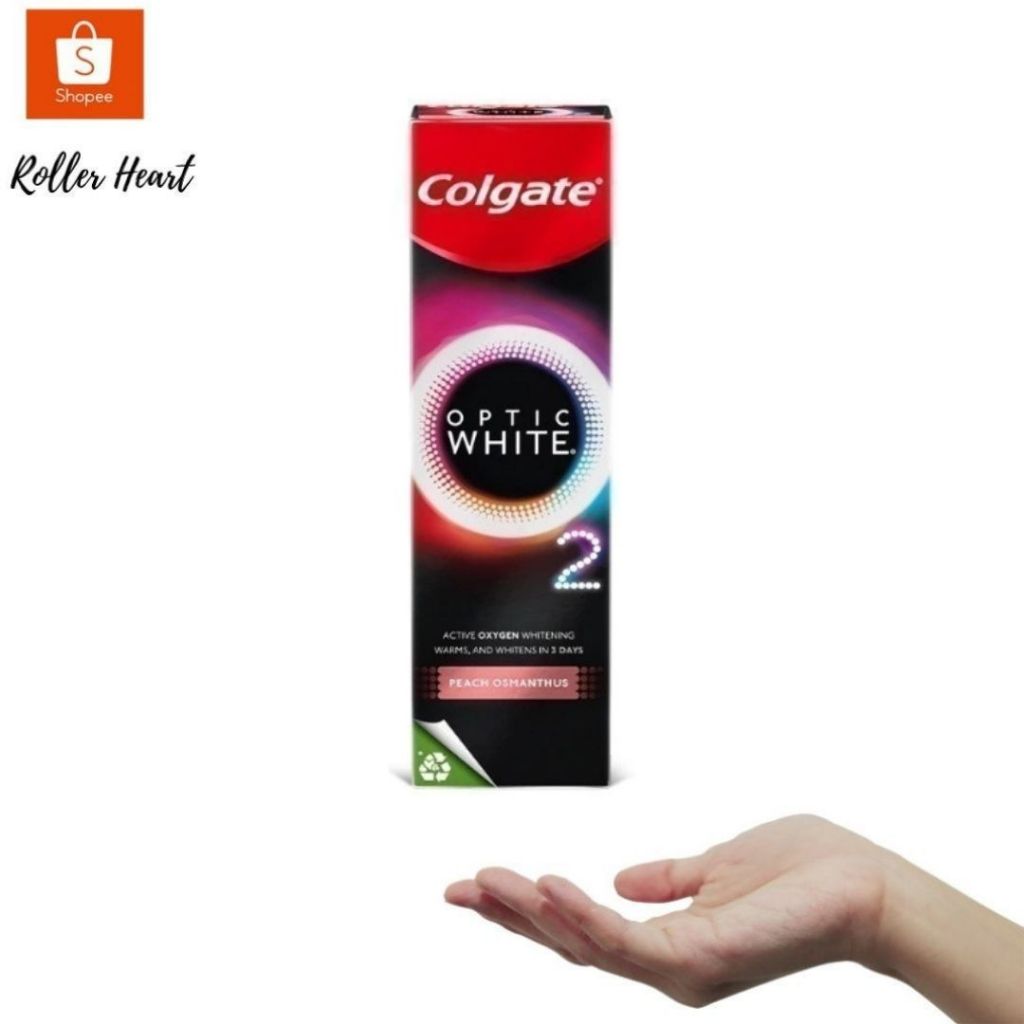 ( มีคูปองส่งฟรี / 85 กรัม / Peach ) COLGATE Optic White O2 Toothpaste ...