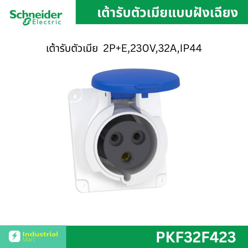 Schneider Electric PKF32F423 พาวเวอร์ปลั๊ก เต้ารับตัวเมียแบบฝังเฉียง 2P ...