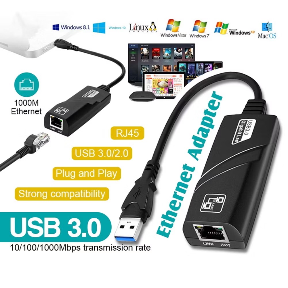 Type-C Gigabit USB-C to LAN 1000Mbps Ethernet Lan Network Adapter Cable ...
