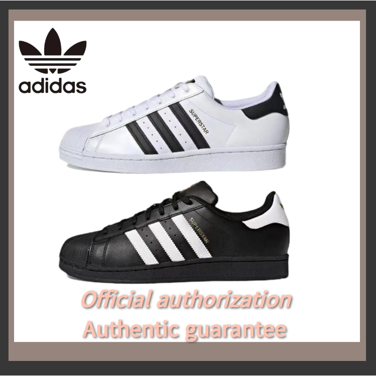 การรับประกันของแท้ ADIDAS Originals SUPERSTAR หนัง Shellhead ลื่นไถล ...
