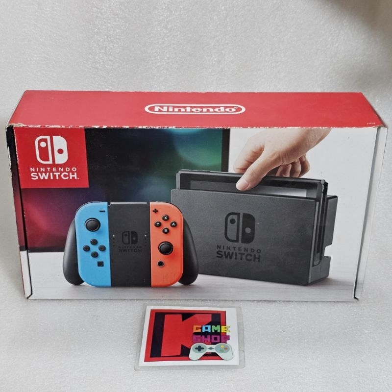 (แปลงติดชิป Atmosphere) Nintendo Switch v1 กล่องขาว Neon สีนีออน มือสอง ...