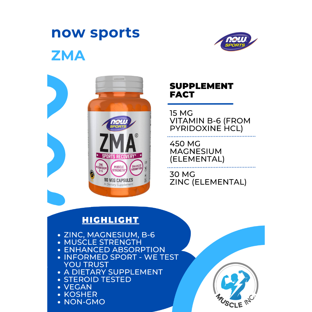 NOW sports- ZMA 90cps พร้อมส่ง!! | Shopee Thailand
