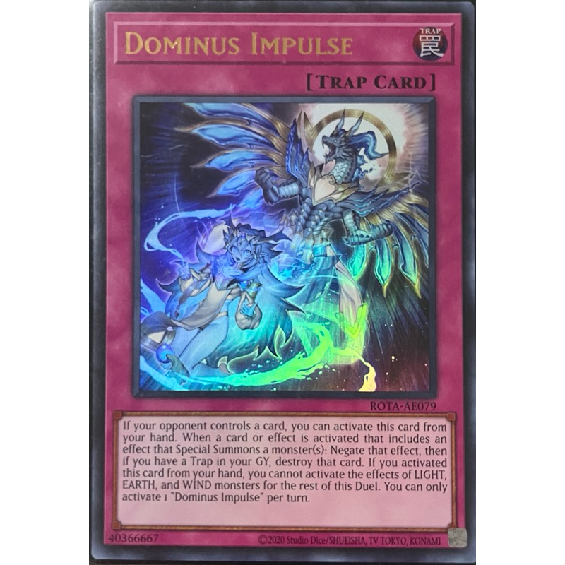 Yugioh Asia-Eng [ROTA-AE079] Dominus Impulse (Ultra Rare) การ์ดยูกิแท้ถูกลิขสิทธิ์ | Shopee Thailand