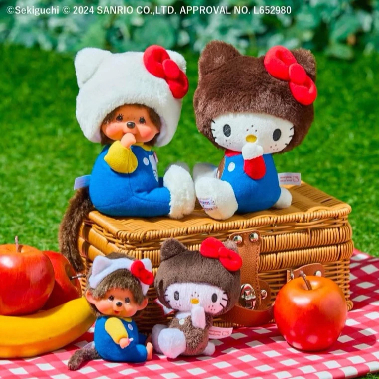 Hello kitty x Monchhichi collaboration Keychain MCC Plush - มอนชิชิติด ...