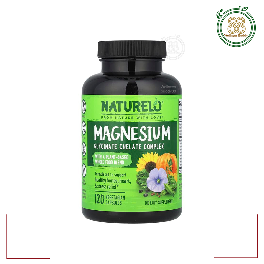 NATURELO, Magnesium Glycinate Chelate Complex, 120 Vegetarian Capsules ...