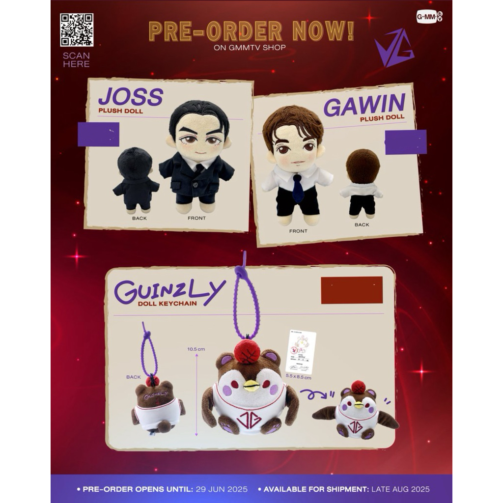 GUINZLY DOLL KEYCHAIN & JOSS - GAWIN PLUSH DOLL จอส กวิน | Shopee Thailand