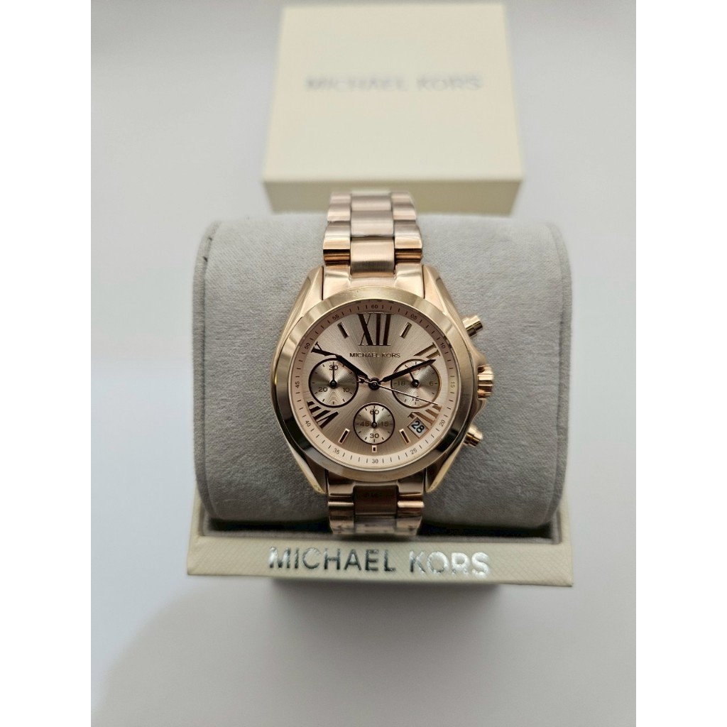 MICHAEL KORS Bradshaw Rose Gold Chrono Watch MK5799 | Shopee Thailand