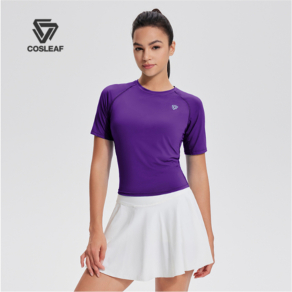 Cosleaf เสื้อครอปทรงสลิมฟิต ผ้าไลคร่ามีความยืดหยุ่นสูง แห้งไว ใส่สบาย ...