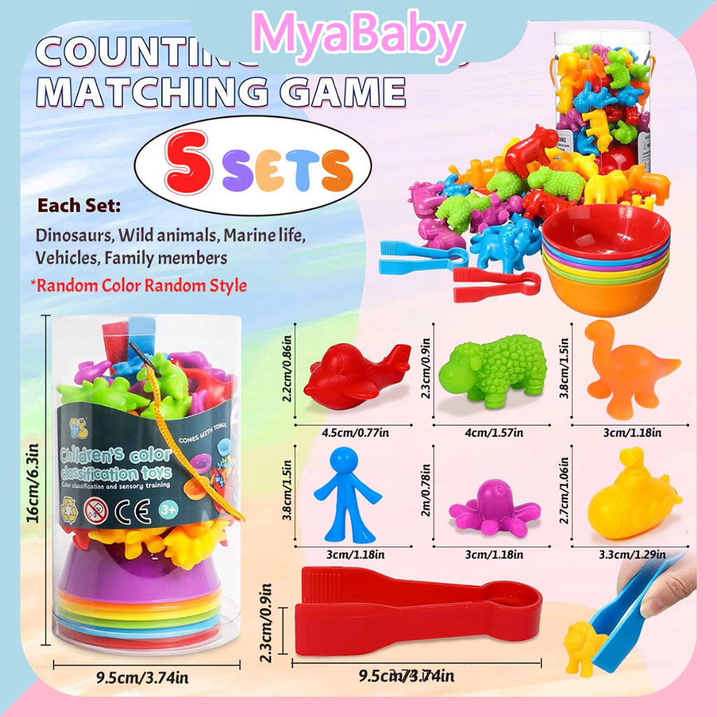 Rainbow Sorting Bear Montessori ฝึกสมอง คีบ แยกสี ของเล่นเสริมพัฒนาการ ...