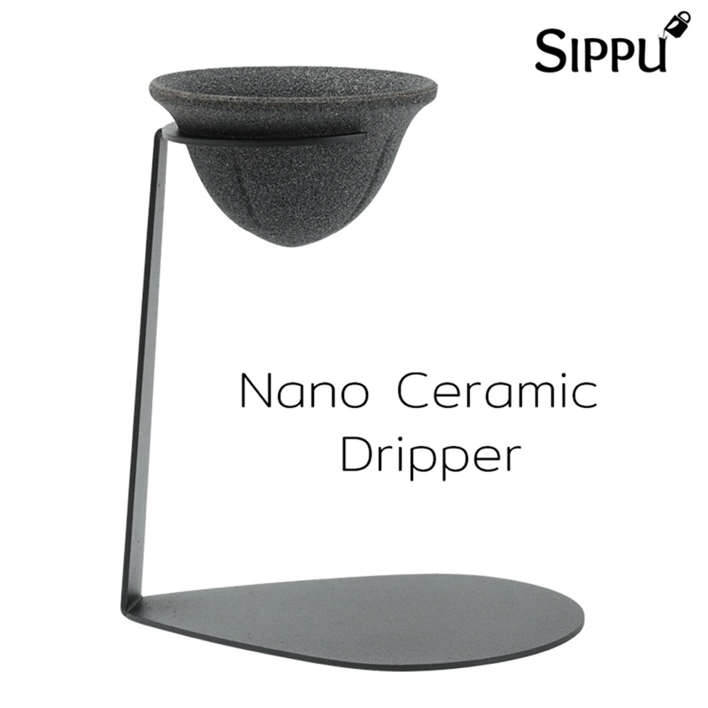 Sippu [ดริปเปอ์+พร้อมฐาน] ดริปเปอร์ไม่ใช้กระดาษ Nano Ceramic Dripper No ...