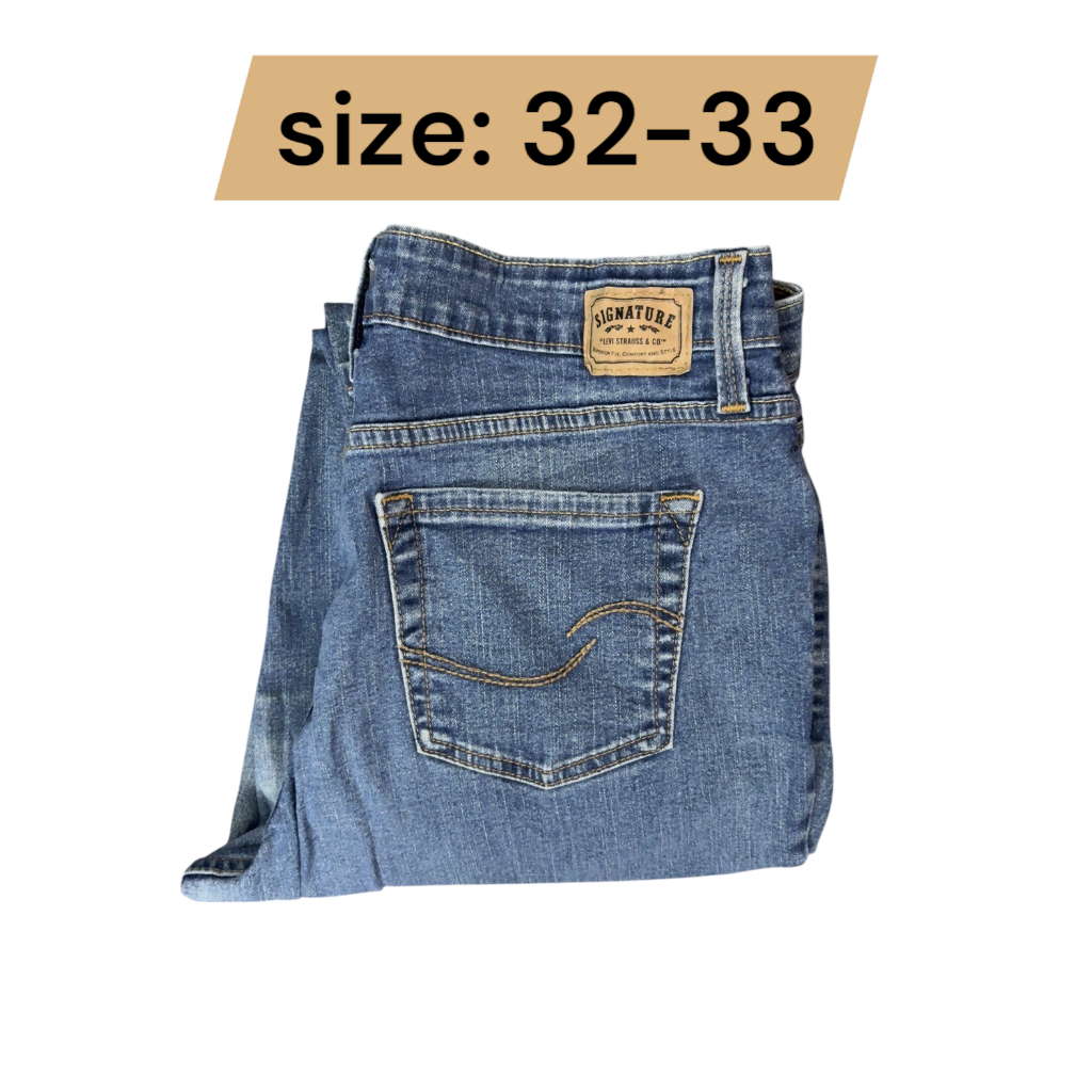 กางเกงยีนส์ผู้หญิง Signature Levi Strauss เอว32-33 สะโพก 39-41" ยาว 44 ...
