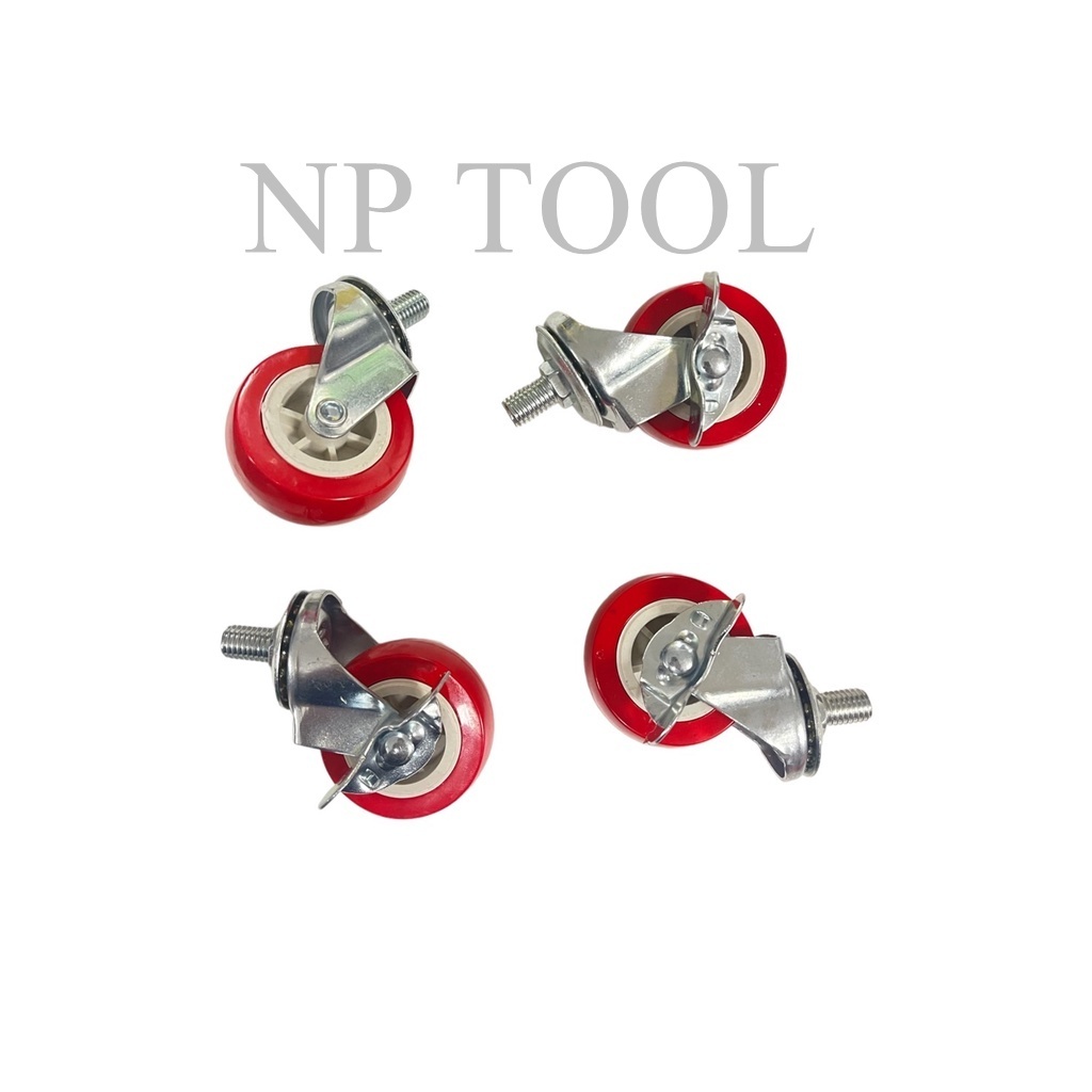 NP-234 (1ชุดมี 4ชิ้น/ล็อคได้) ล้อรถเข็น ยูรีเทนพร้อมสกรู IRONFOX ล้อ ...