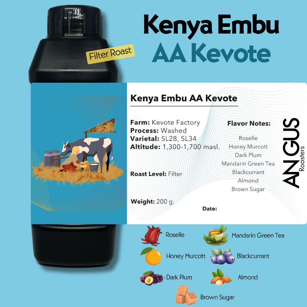 Angus Coffee Roasters เมล็ดกาแฟคั่ว Filter - Kenya Embu AA Kevote ...