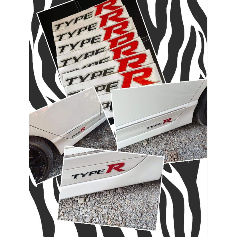 สติกเกอร์ติดรถยนต์ TYPR -R สี-ขนาดเทียบงานแท้ ติดทนนาน สำหรับ Honda ...