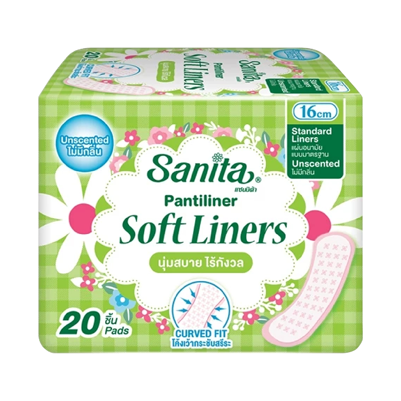 Sanita Pantiliner Soft liners แซนนิต้า แผ่นอนามัย ซอฟท์ ไลเนอร์ ยาว16 ...