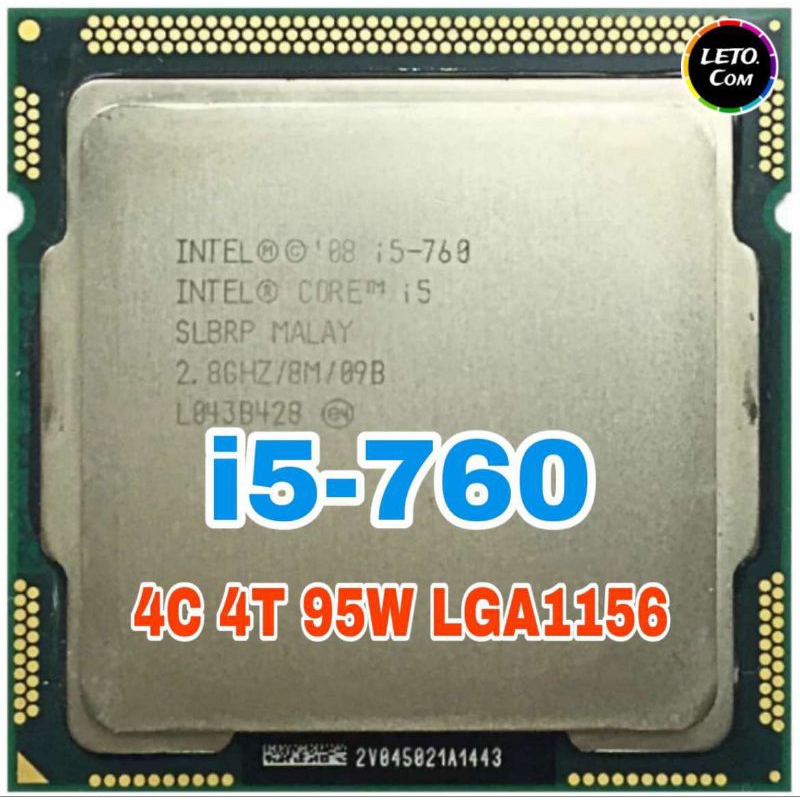 ซีพียู CPU Intel Core i5-760 2.80 GHz 4คอ4เทรด 95W LGA 1156 ฟรีซิลิโคลน ...