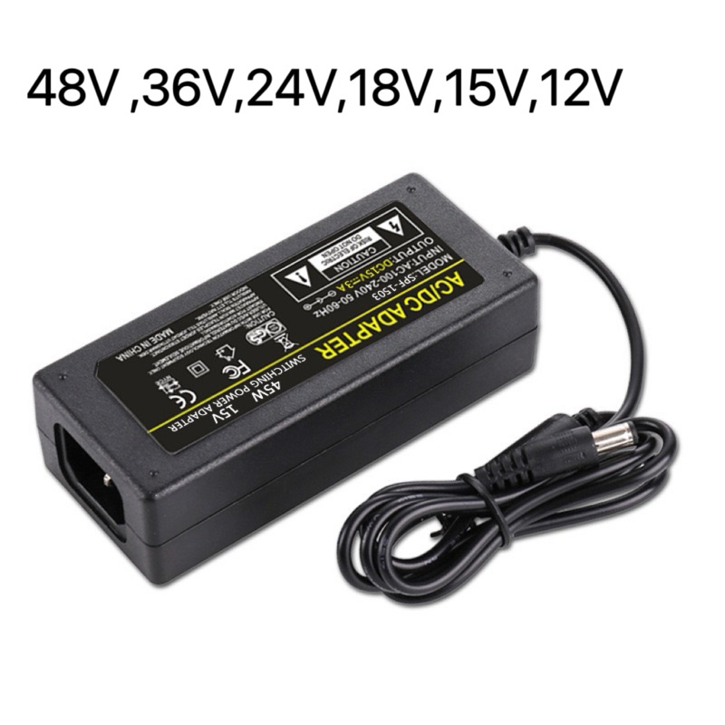 Adapter 48V 52V/24V 3A/24V 5A/15V 6A/12V 7A 36V แถมสายไฟเสียบปลั๊ก (รับ ...