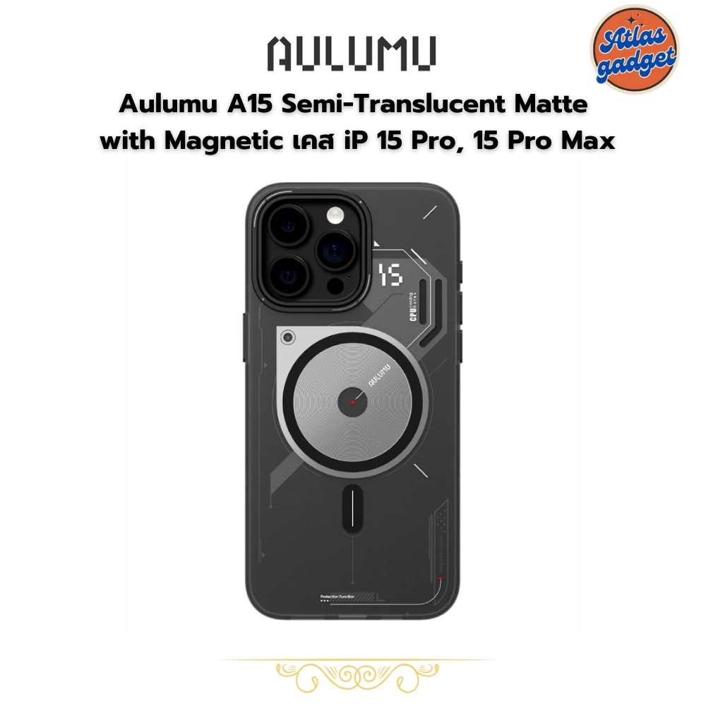 Aulumu A15 Semi-Translucent Matte Magnetic เคสใสโปร่งแสงรมดำแบบผิวด้าน ...