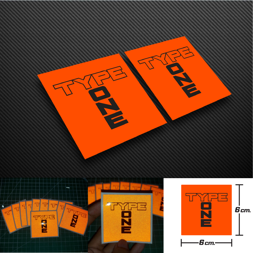 สติ๊กเกอร์ติดรถ TYPE ONE สะท้อนแสง ขนาด 6x6 เซนติเมตร (1คู่) l TYPE ONE ...