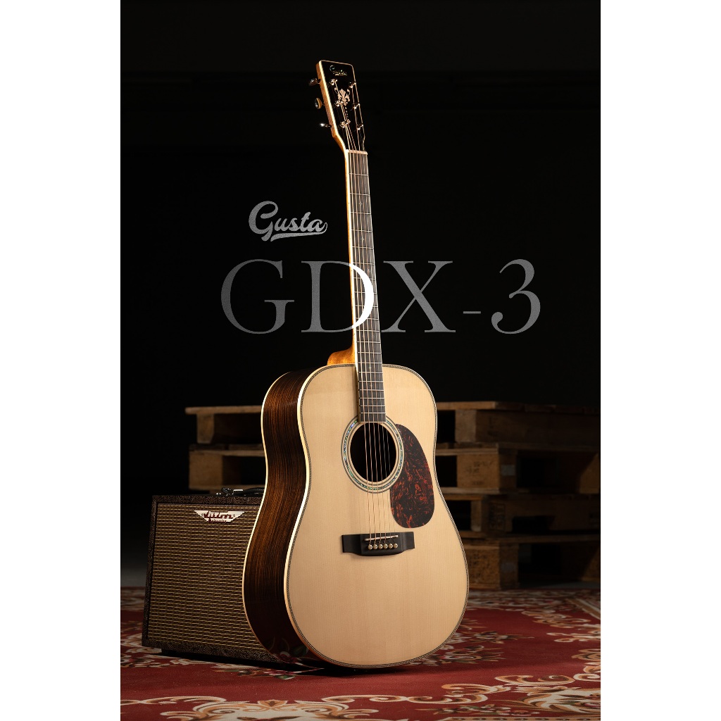 Gusta GDX3 กีต้าร์โปร่งไฟฟ้า แถมฟรี Gig Bag รับประกันศูนย์ Music Arms ...