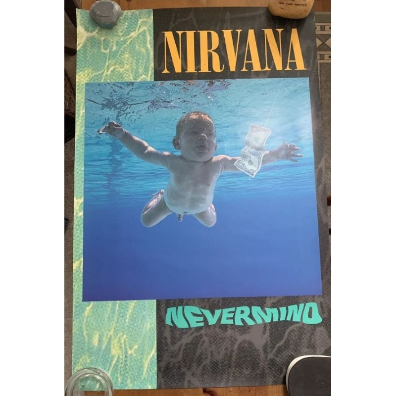 Nirvana Nevermind promo poster โปสเตอร์ original 1991 Geffen ขนาด 23x35 ...