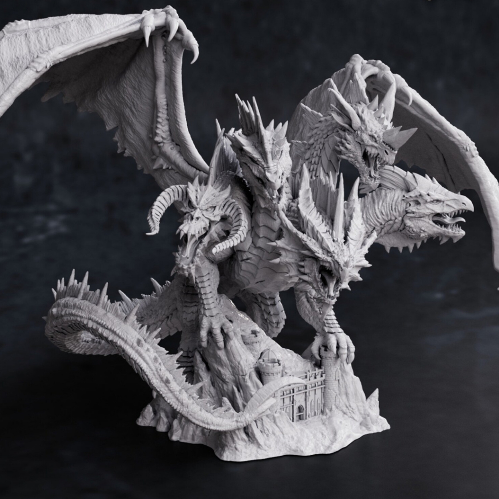 DND Dragon I Dragon King Base 3 inch / 4.5 inch (งานเรซิ่นสีเทา ...