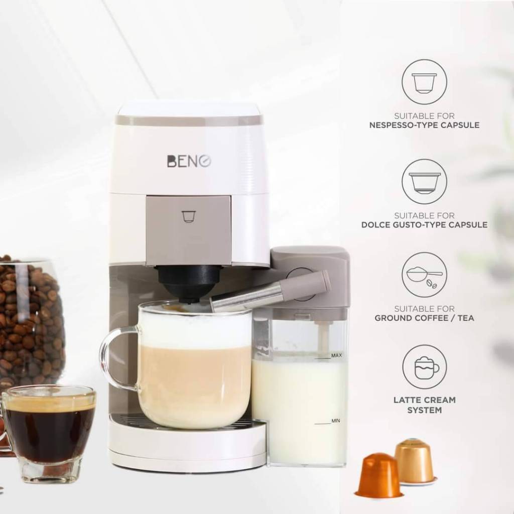 เครื่องชงกาแฟ BENO รุ่น BN3 MILK TOUCH ชงกาแฟบด แคปซูล Nespresso Dolce ...