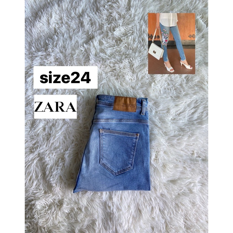 ZARA Basic Denim Skinny Jeans แท้💯% มือสอง | Shopee Thailand
