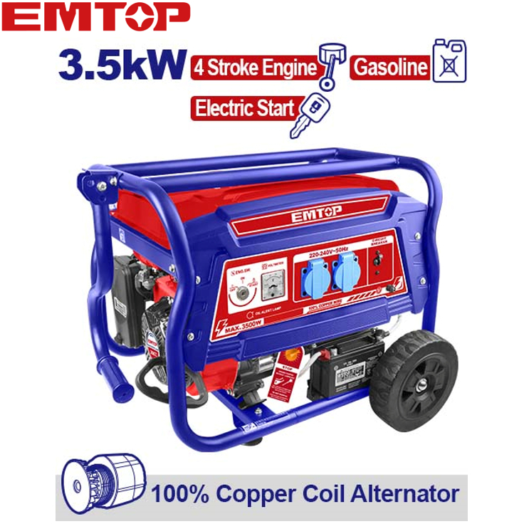 EMTOP เครื่องปั่นไฟฟ้าเบนซิน เครื่องยนต์ 4 จังหวะ 3.5 กิโลวัตต์ รุ่น ...