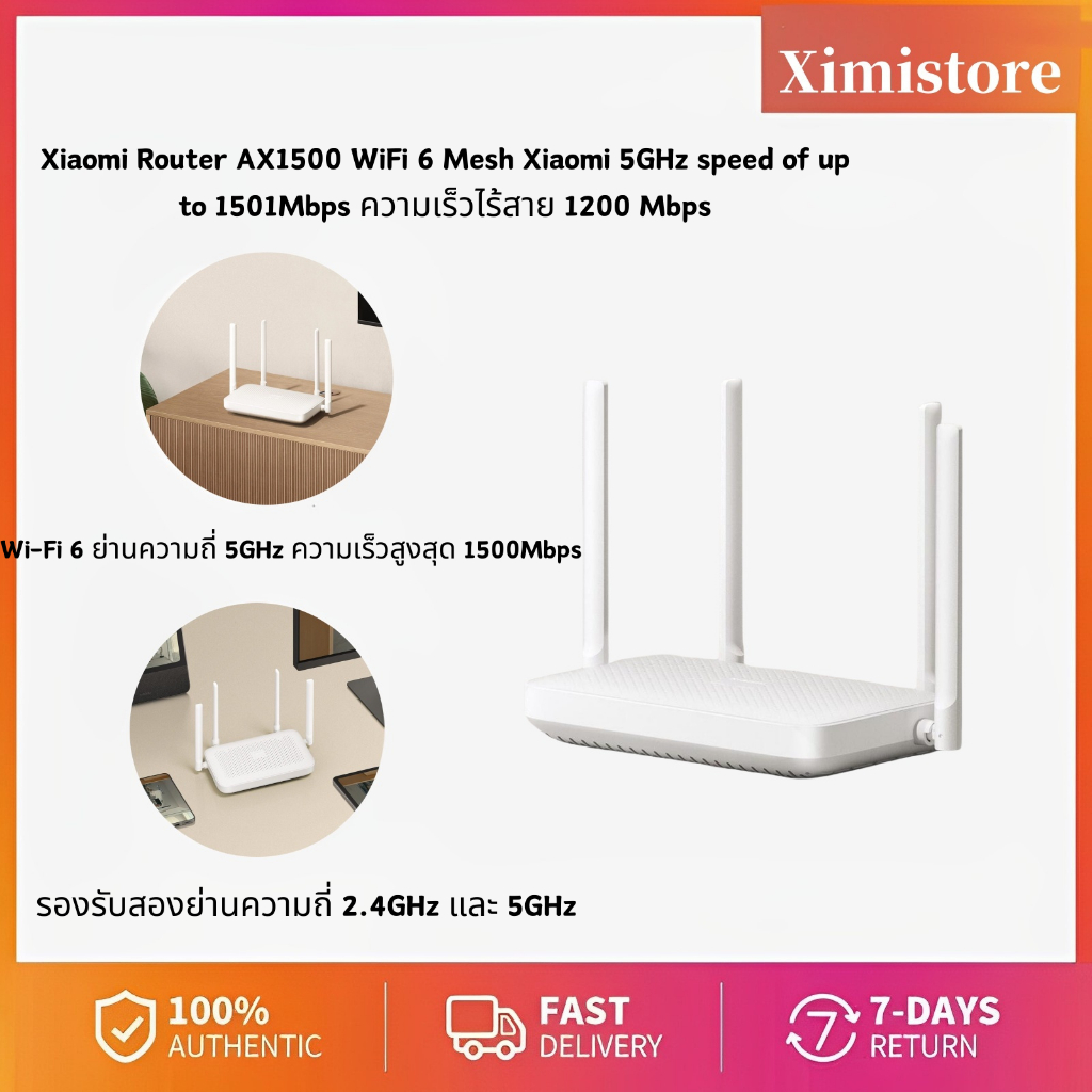 Xiaomi Router AX1500 WiFi 6 Mesh Xiaomi 5GHz speed of up to 1501Mbps ...
