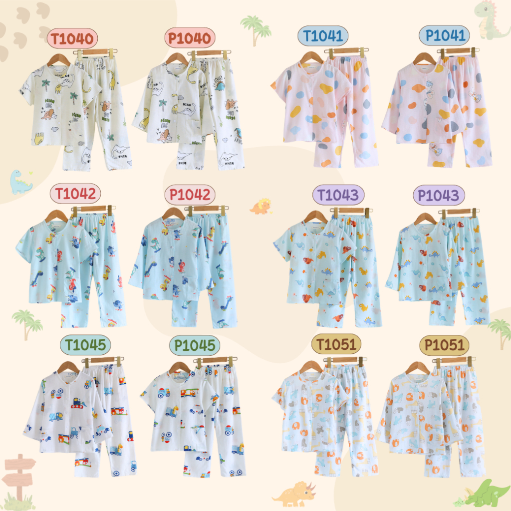 ชุดนอน Masalin KID ผ้ามัสลิน (T1040 P1040 T1041 P1041 T1042 P1042 T1043 P1043 T1045 P1045 T1051 ...