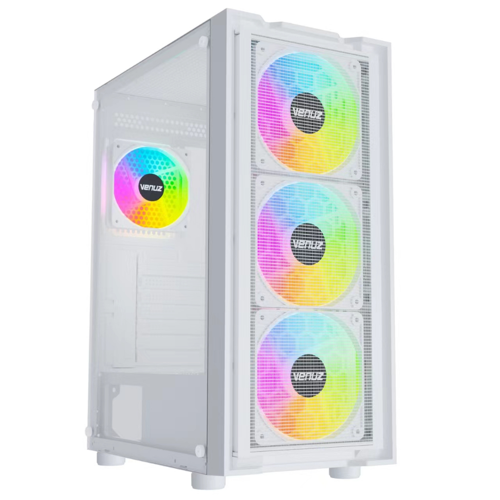 ส่งทันที เคส atx 2121GW สีขาว ฝากระจกนิรภัย หน้าตะแกรง สินค้าใหม่ Venuz ...