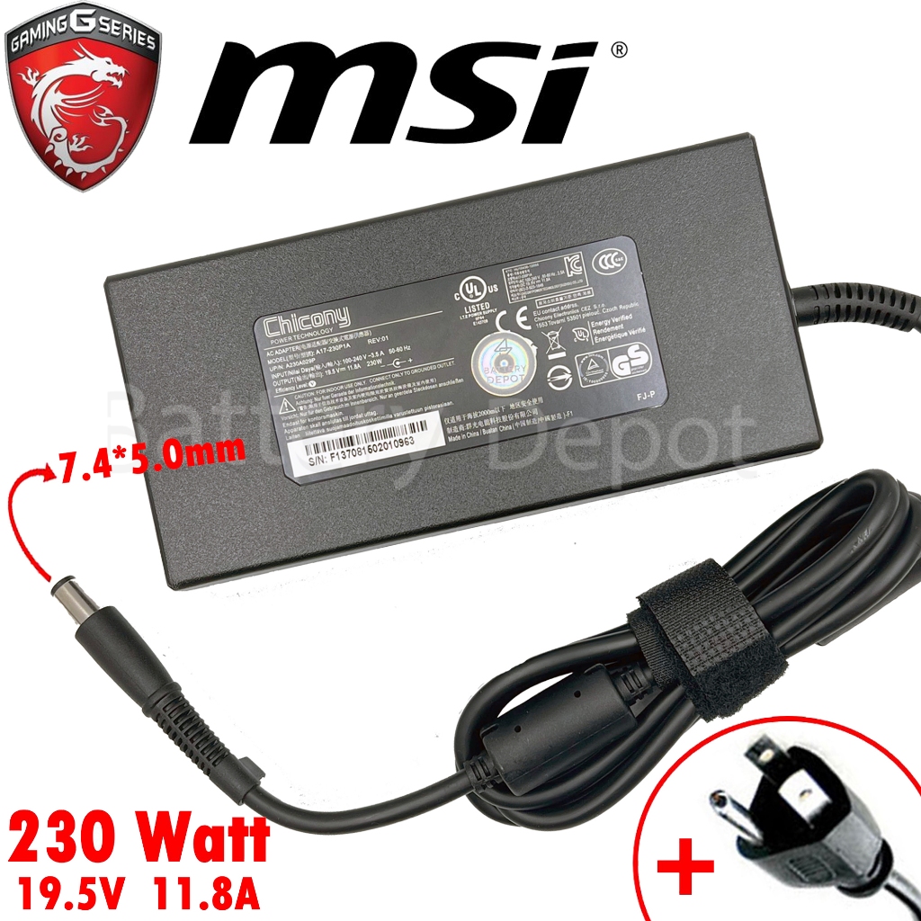 MSI Adapter ของแท้ สำหรับ Asus ROG G751J 230W 7.4 สายชาร์จ MSI, อะแดปเต ...