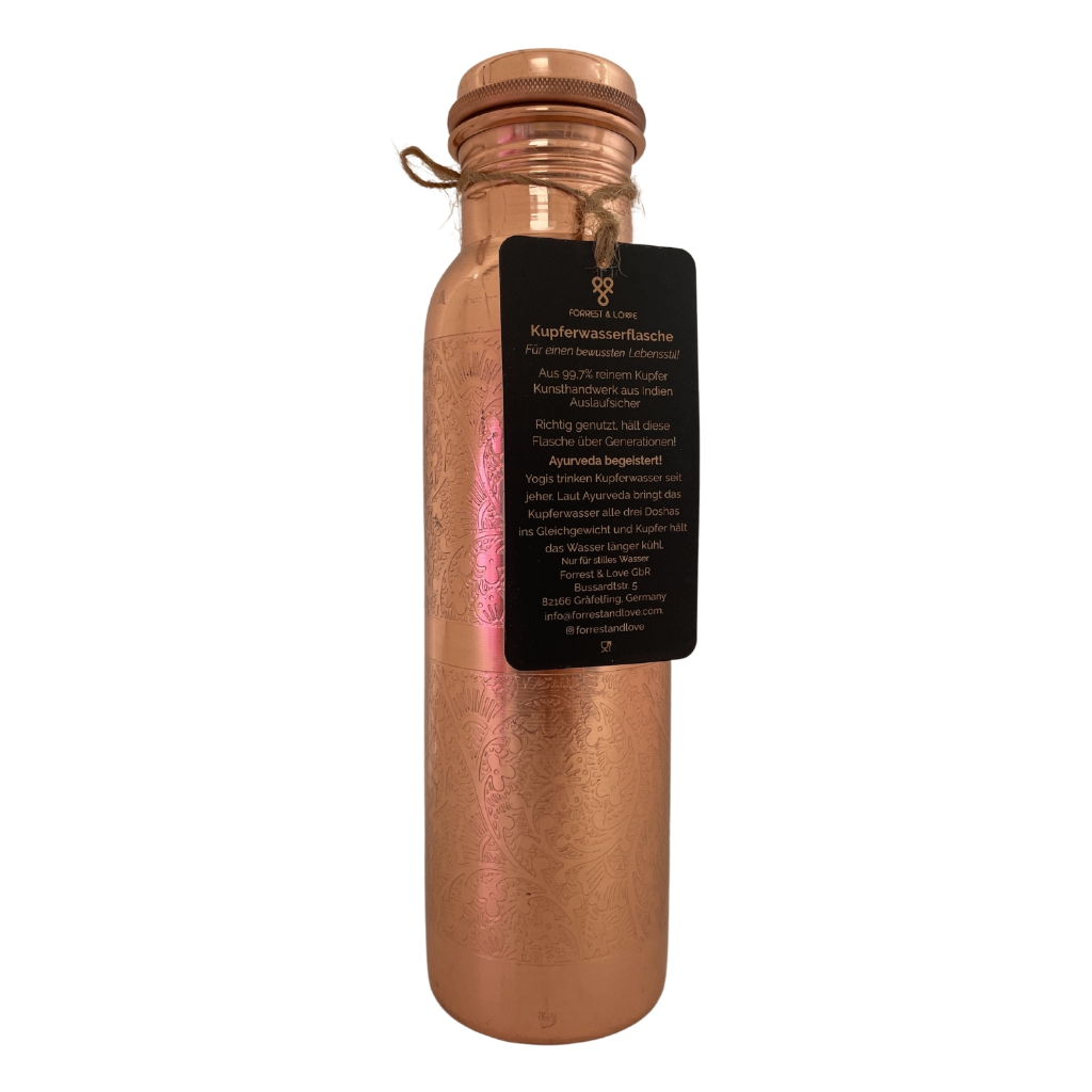 FORREST & LOVE | PREMIUM ENGRAVED COPPER WATER BOTTLE | ขวดน้ำทองแดง แบบแกะสลัก | Shopee Thailand