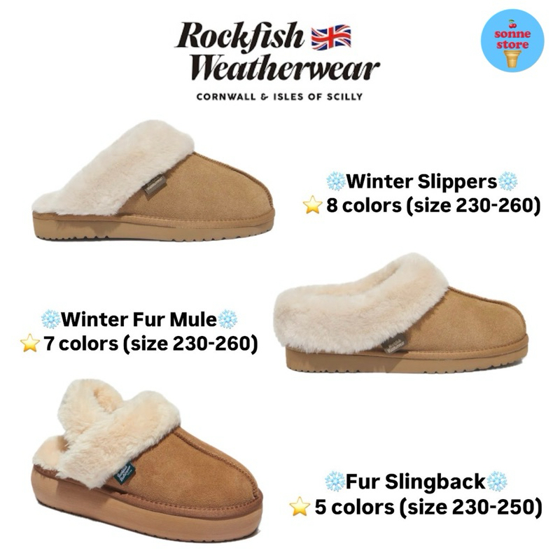🛒พรีออเดอร์ ⭐️มีโค้ดลด30% Rockfish Original Winter Slippers / Fur Mule ...