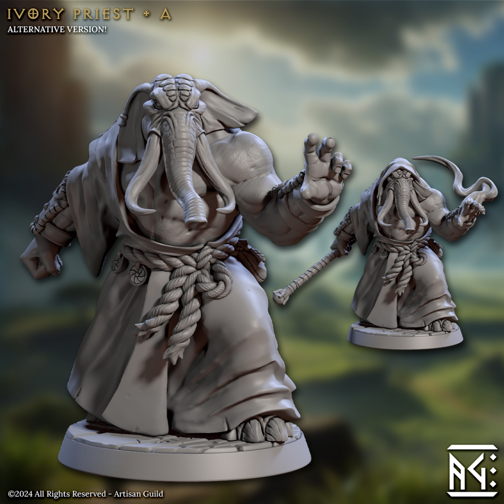 Ivory Priest A - Elephorim Ivory Sentinels - Humanoid Loxodon / 32mm ...