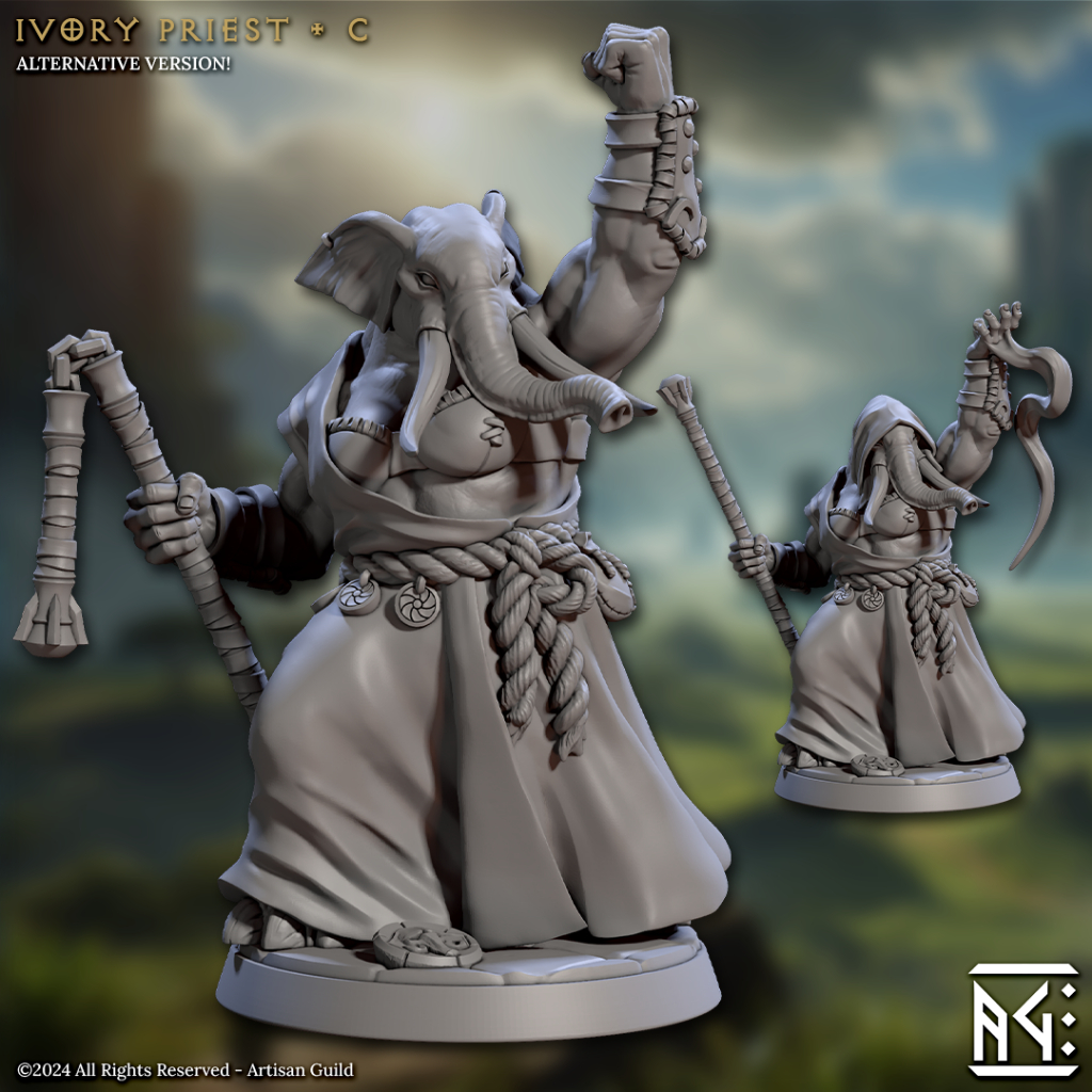 Ivory Priest C - Elephorim Ivory Sentinels - Humanoid Loxodon / 32mm ...