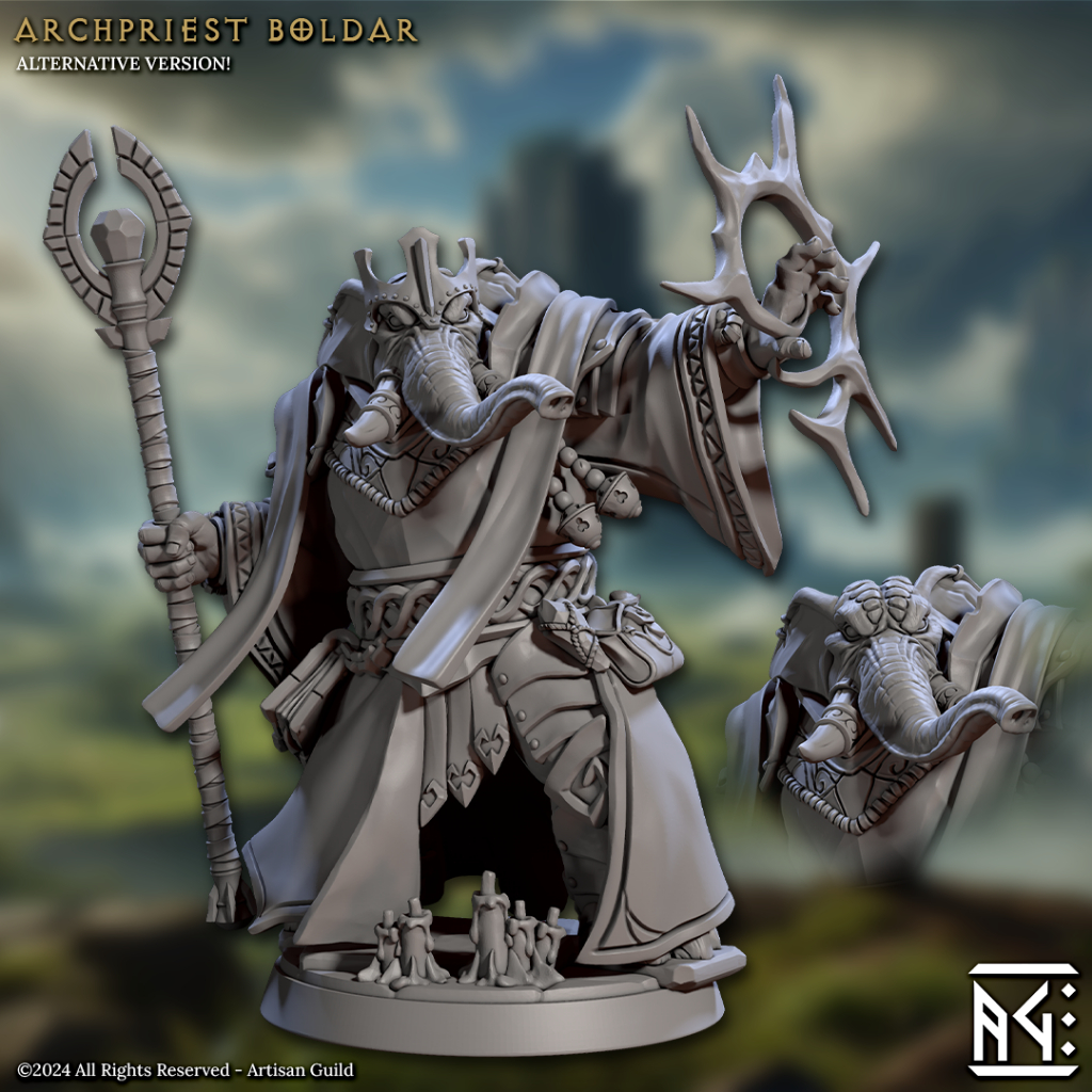 Archpriest Boldar - Elephorim Ivory Sentinels - Humanoid Loxodon / 32mm ...