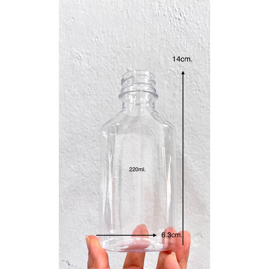 ขวด PET 220ml..พร้อมฝา ทรงเเบนเรียบ ปาก30มิล 1ชุด15ขวด(ฝาขาว/ฝาดำ)ยี่ห้อKNP | Shopee Thailand