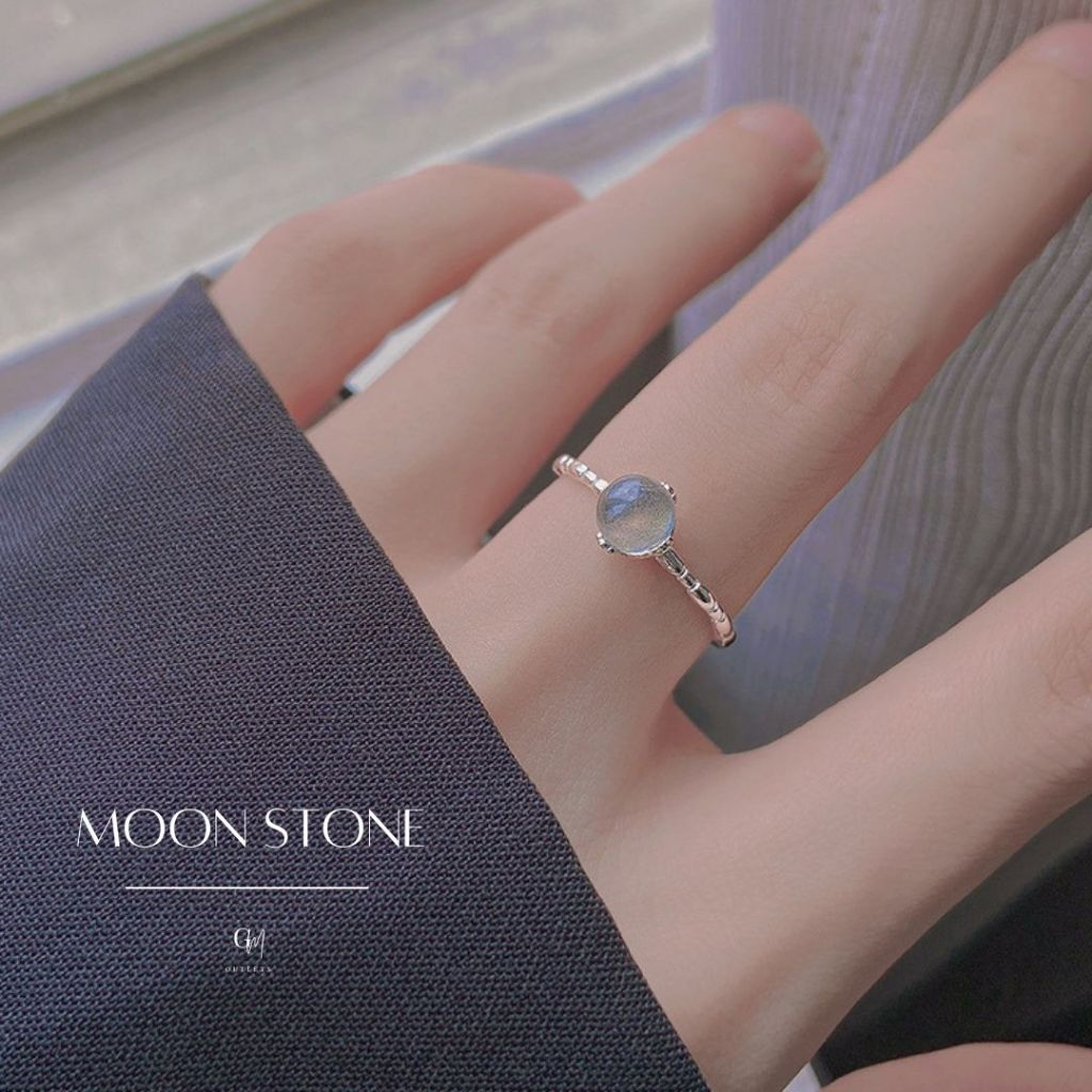 OUTLETS ล้างสต็อกจากโรงงานตรง แหวน Moon Stone Ring แหวนเงิน เเหวนแฟชั่น แหวนสวยๆ แหวน | Shopee ...