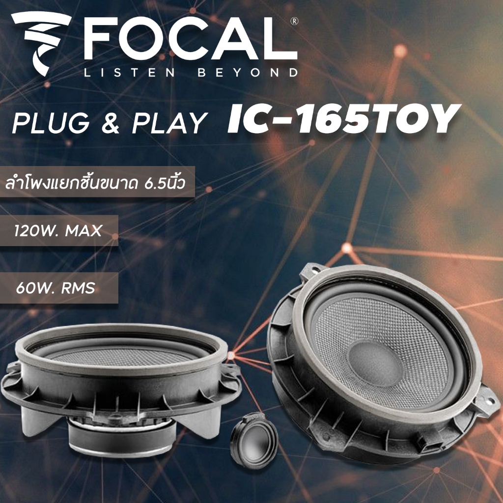 ประกันเว็บไซต์ ลำโพงติดรถยนต์ FOCAL Plug & Play IC-165TOY ขนาด 6.5นิ้ว ประกันเว็บไซต์ Focal 1ปี ...